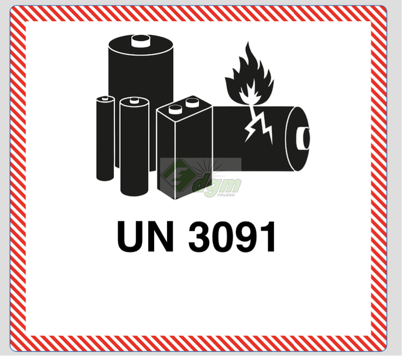 Etykieta UN 3091 - Lithium Batteries - Metal DGM Poland