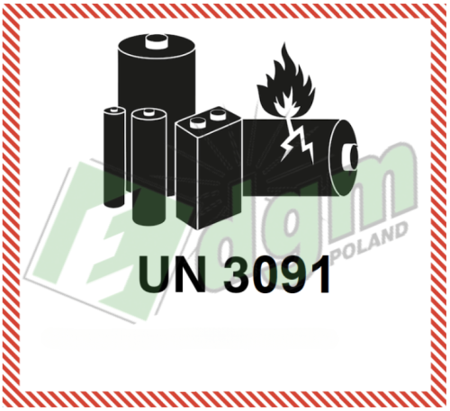 Etykieta UN 3091 - Lithium Batteries - Metal DGM Poland